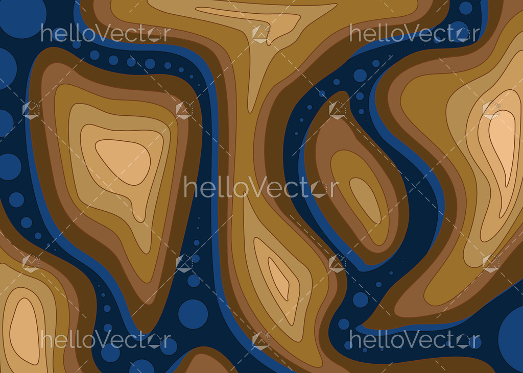 Aboriginal art painting with river and land, Nature concept - Vector ...