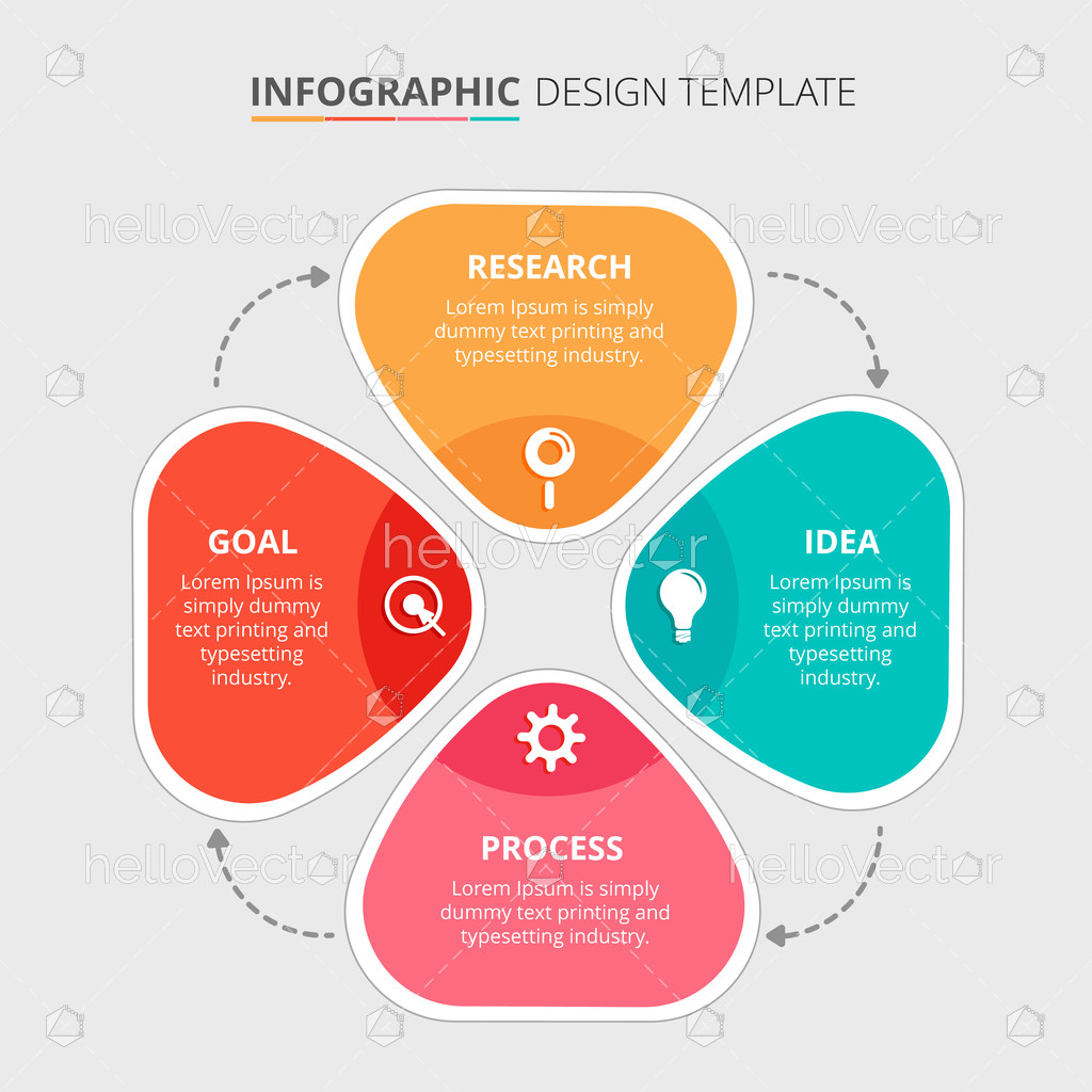 Process Infographic Template Design With 4 Steps Vector Illustration