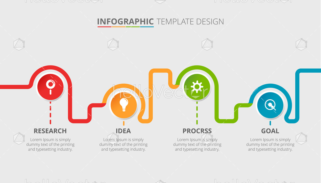 Process infographic template design with 4 steps - Vector Illustration ...