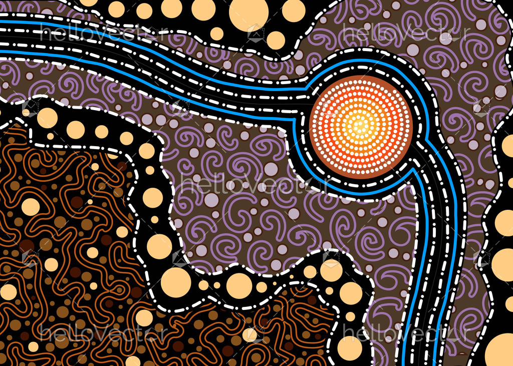 Illustration based on aboriginal style of background. - Download ...