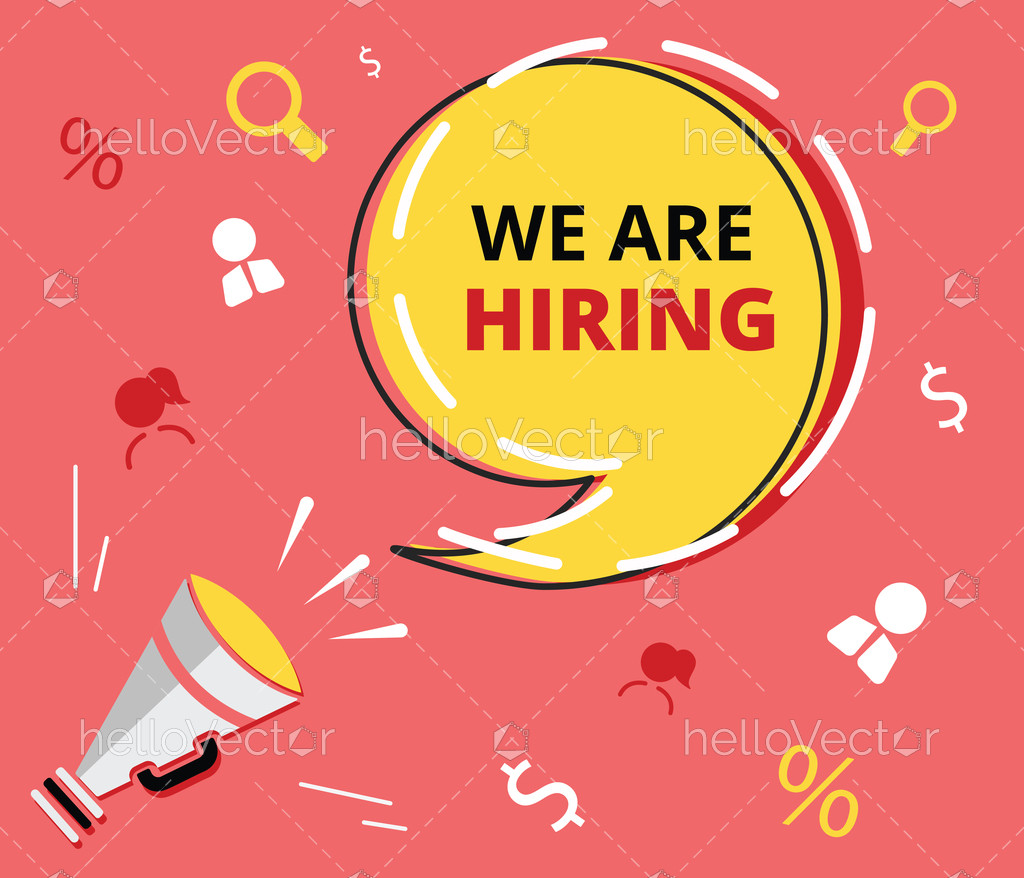 Business hiring and recruiting concept banner background illustration ...