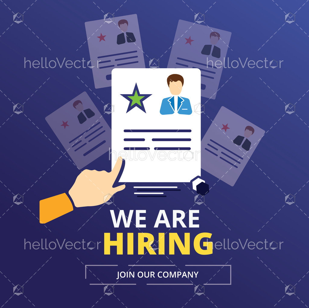 Business hiring and recruiting concept banner background illustration ...