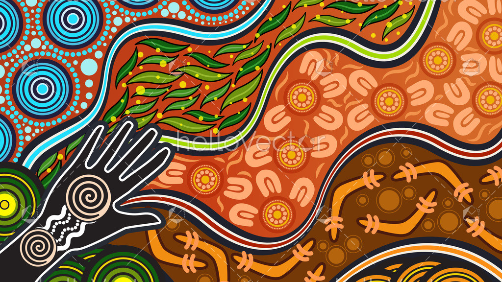Illustration based on aboriginal style of background. - Download ...