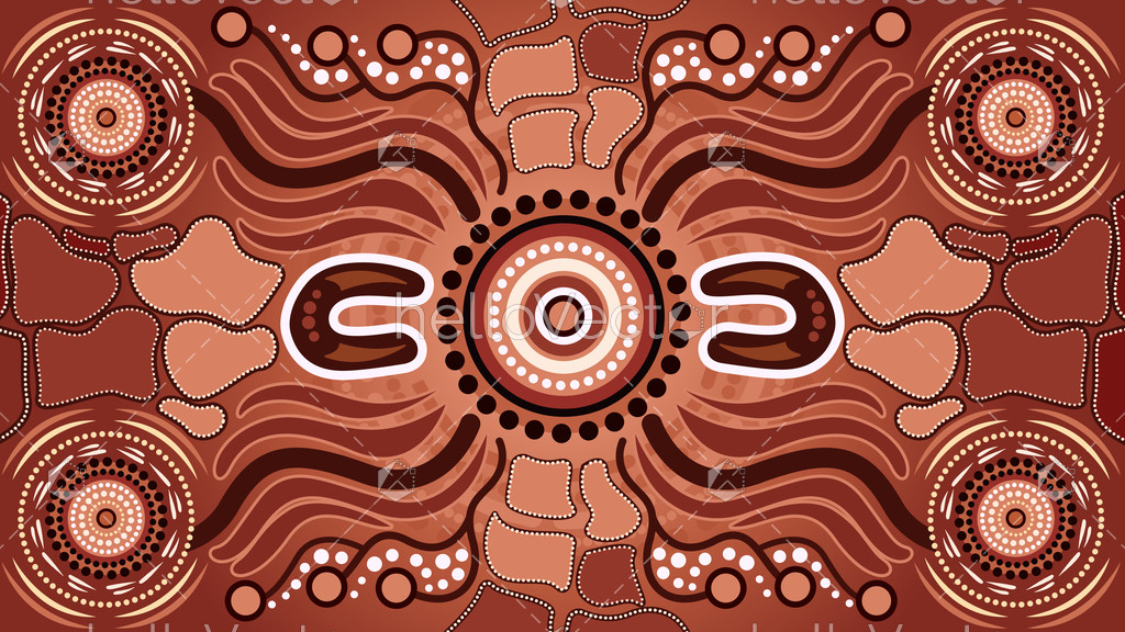 Illustration based on aboriginal style of background. - Download ...