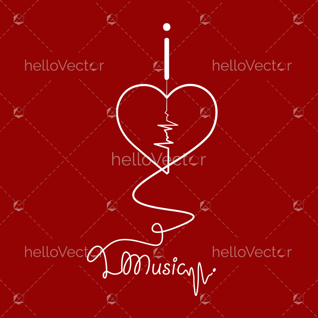 I love music - Vector graphic - Download Graphics & Vectors