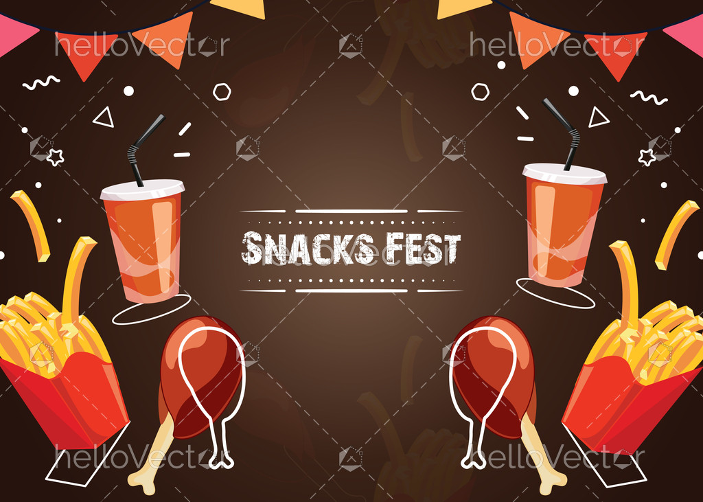 Fast food vector banner background. - Download Graphics & Vectors