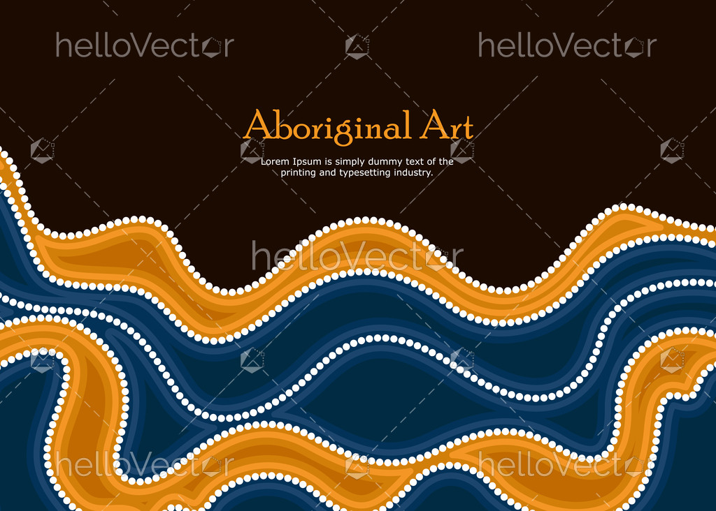 Aboriginal dot art vector banner with text. - Download Graphics & Vectors