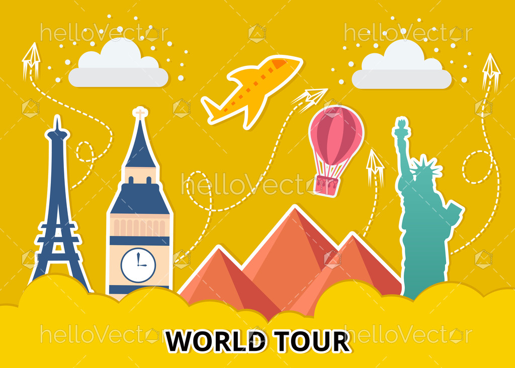 World tour background - Vector Illustration - Download Graphics & Vectors