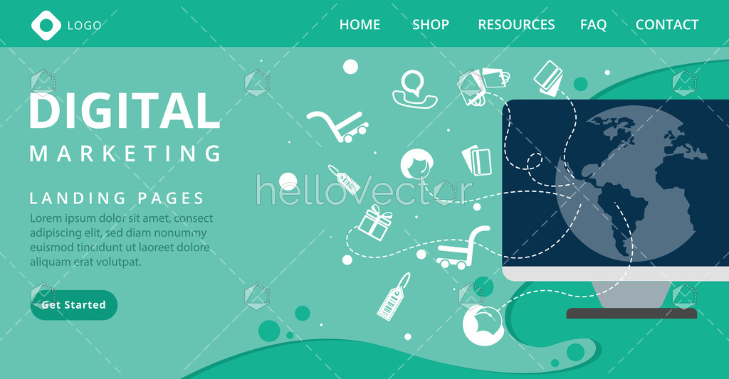 Digital marketing website landing page template - Download Graphics ...