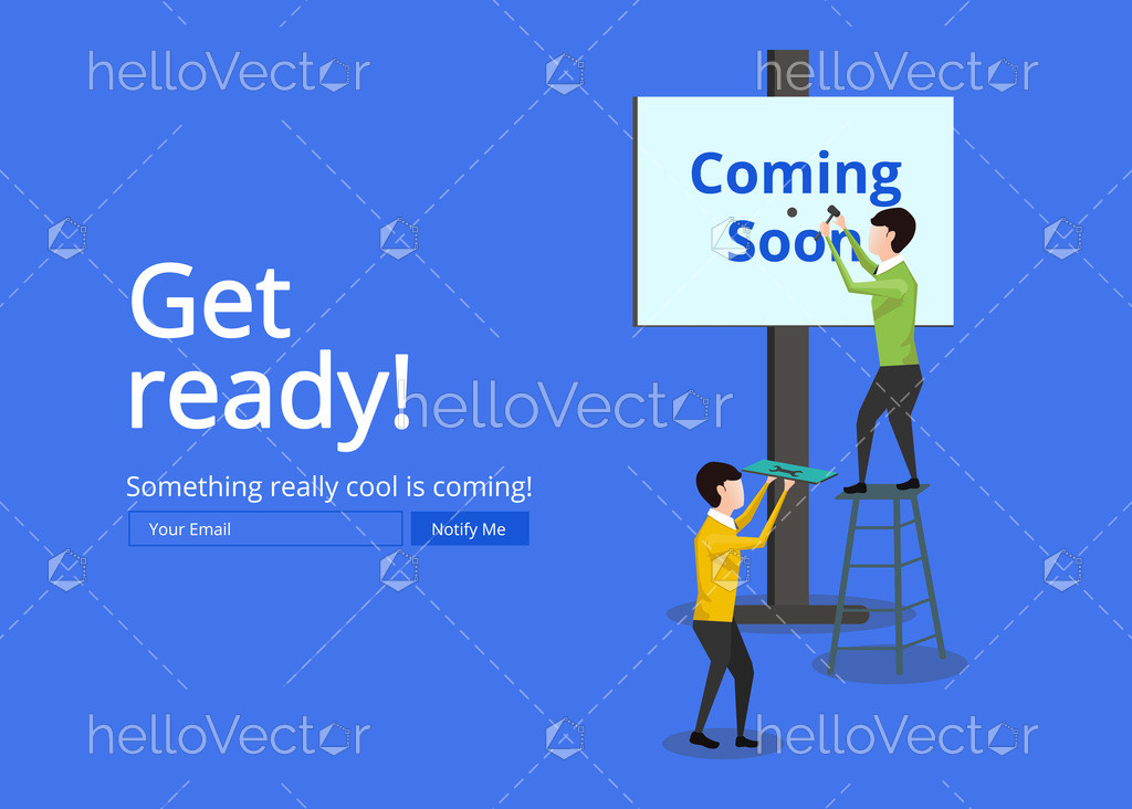 Coming soon landing page template - Download Graphics & Vectors