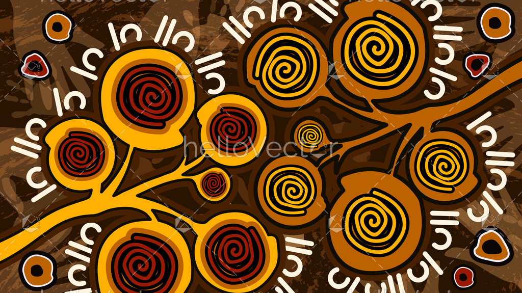 Aboriginal tree vector art - Download Graphics & Vectors