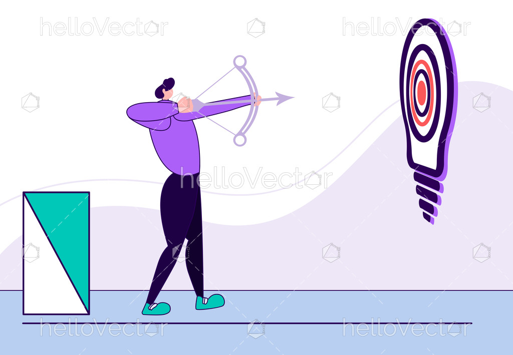 Man focus aiming to hit target - Vector Illustration - Download ...