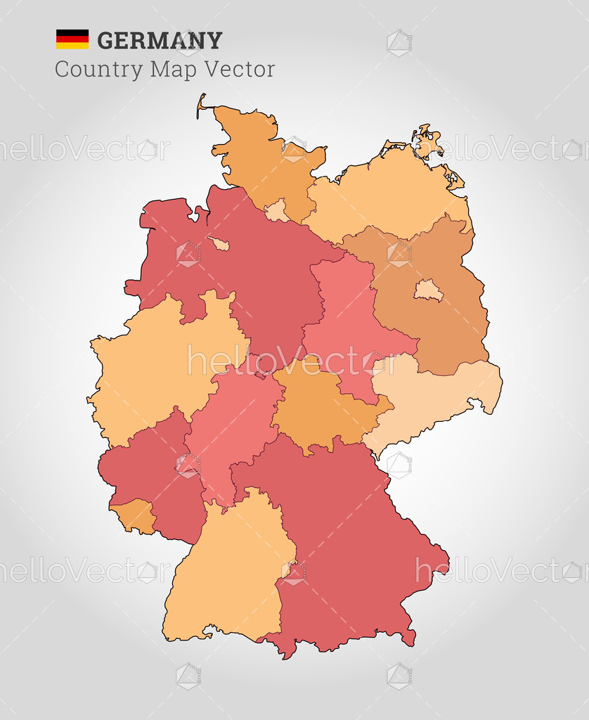 Germany Colorful Map - Vector Illustration - Download Graphics & Vectors