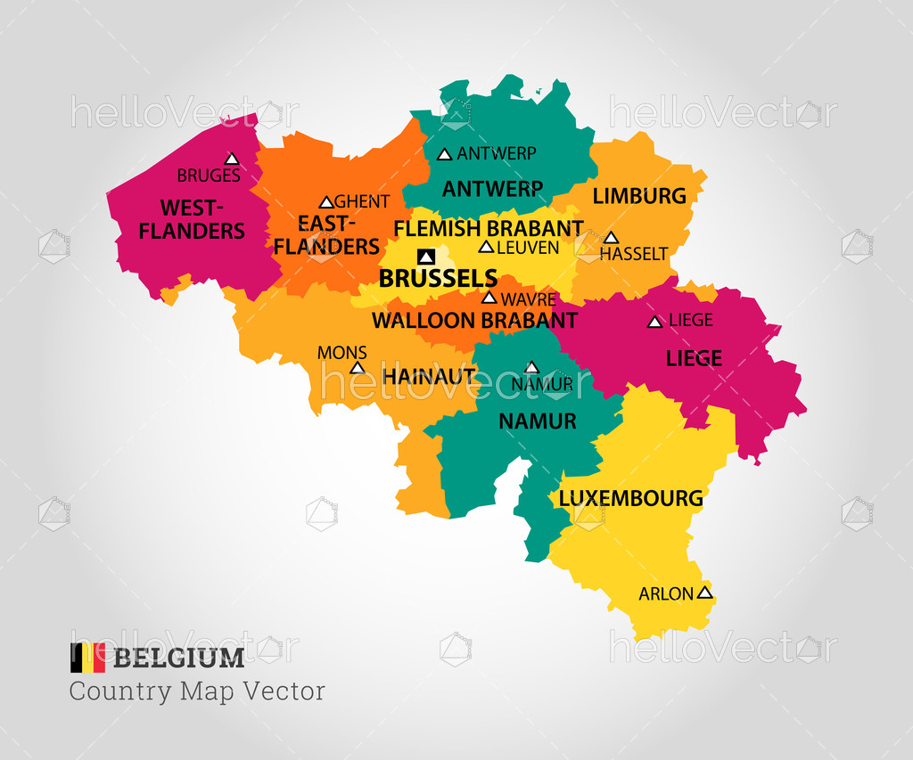 Detailed Map Of Belgium - Vector Illustration - Download Graphics & Vectors