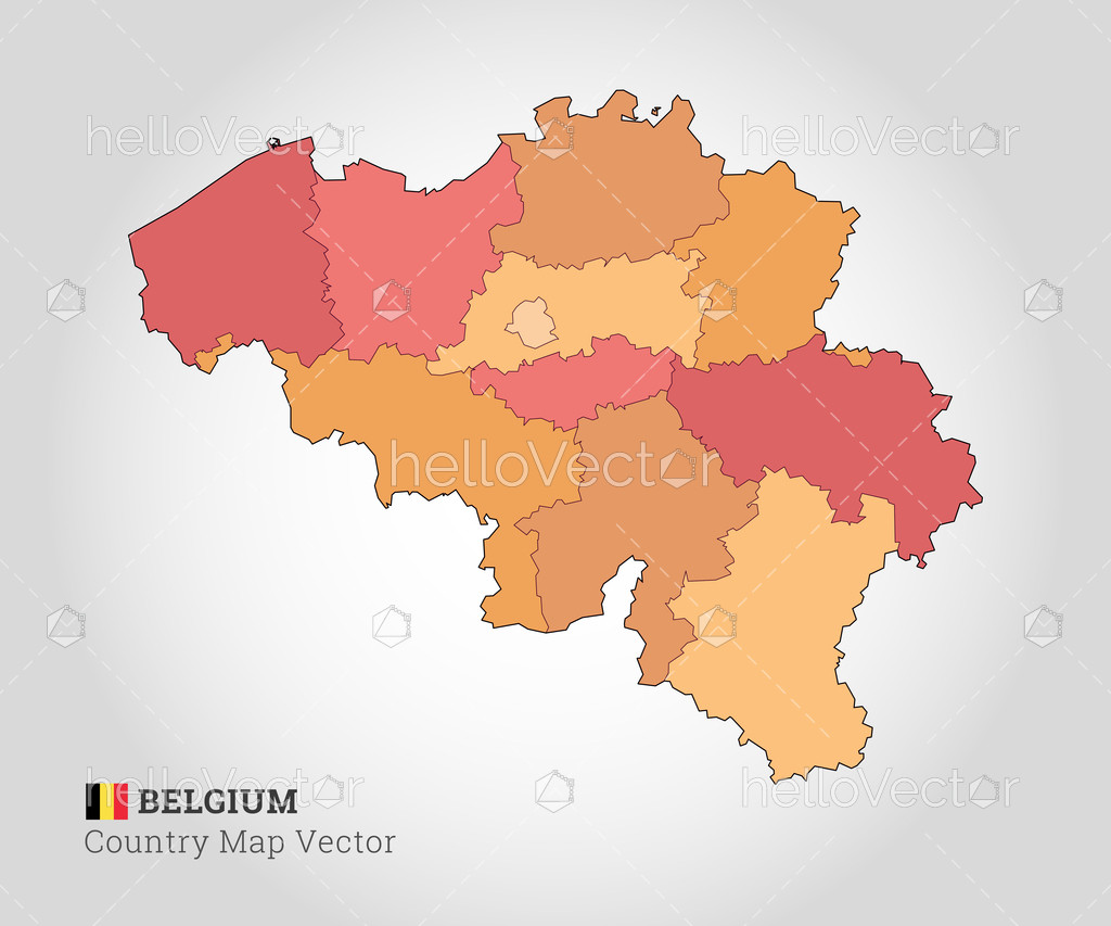 Belgium Colorful Map - Vector Illustration - Download Graphics & Vectors
