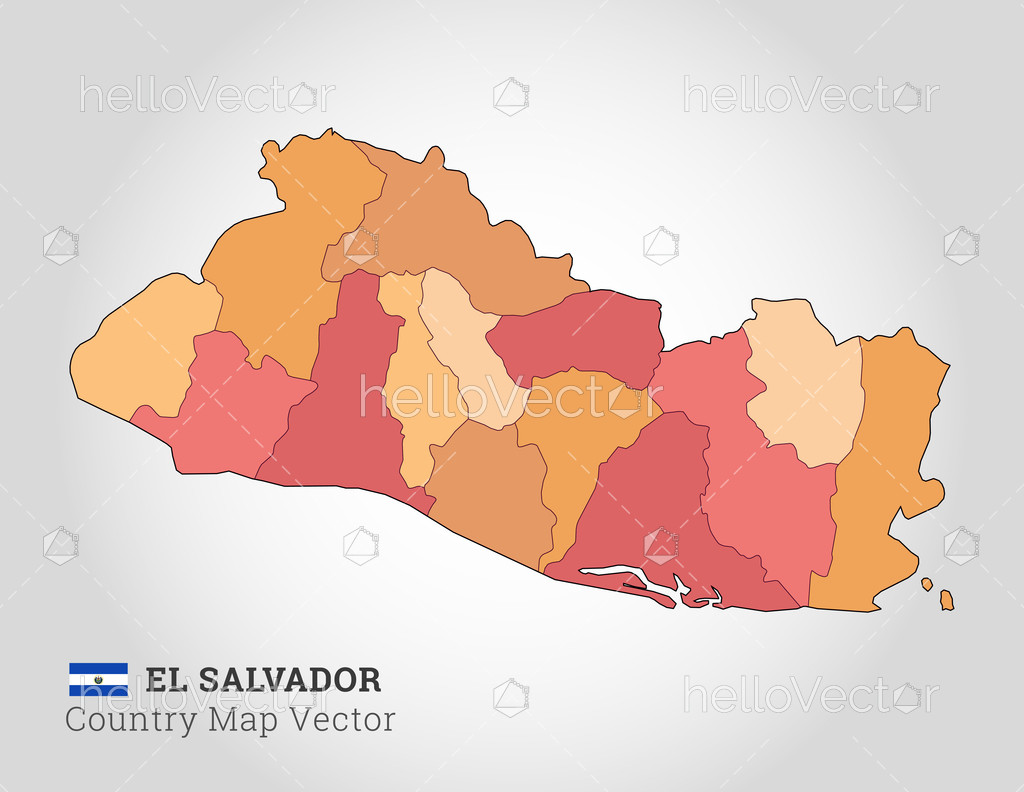 El Salvador Colorful Map - Vector Illustration - Download Graphics ...