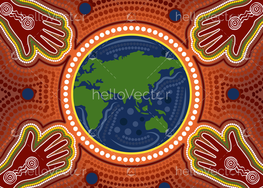 Aboriginal dot art painting depicting save the earth - Download ...