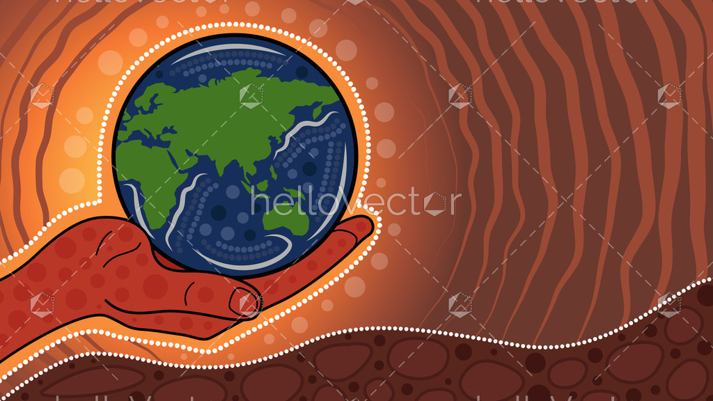 Aboriginal dot art painting depicting save the earth - Download ...