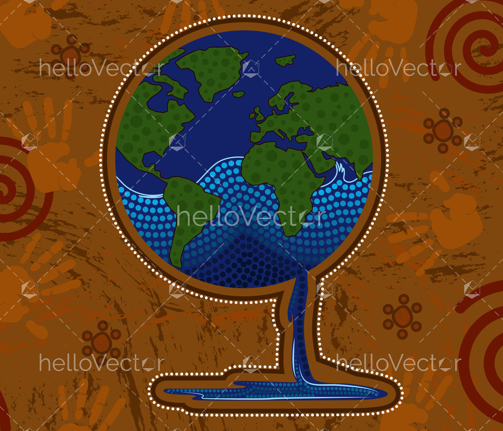 Aboriginal art dot painting on water conservation - Download Graphics ...