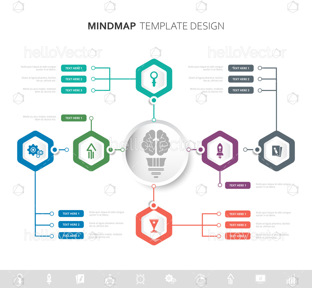 Mind map infographic template - Vector Illustration - Download Graphics ...