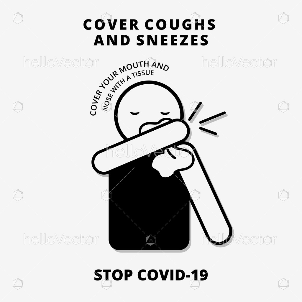Cover your cough and sneeze signage - Stop Covid-19 - Download Graphics ...