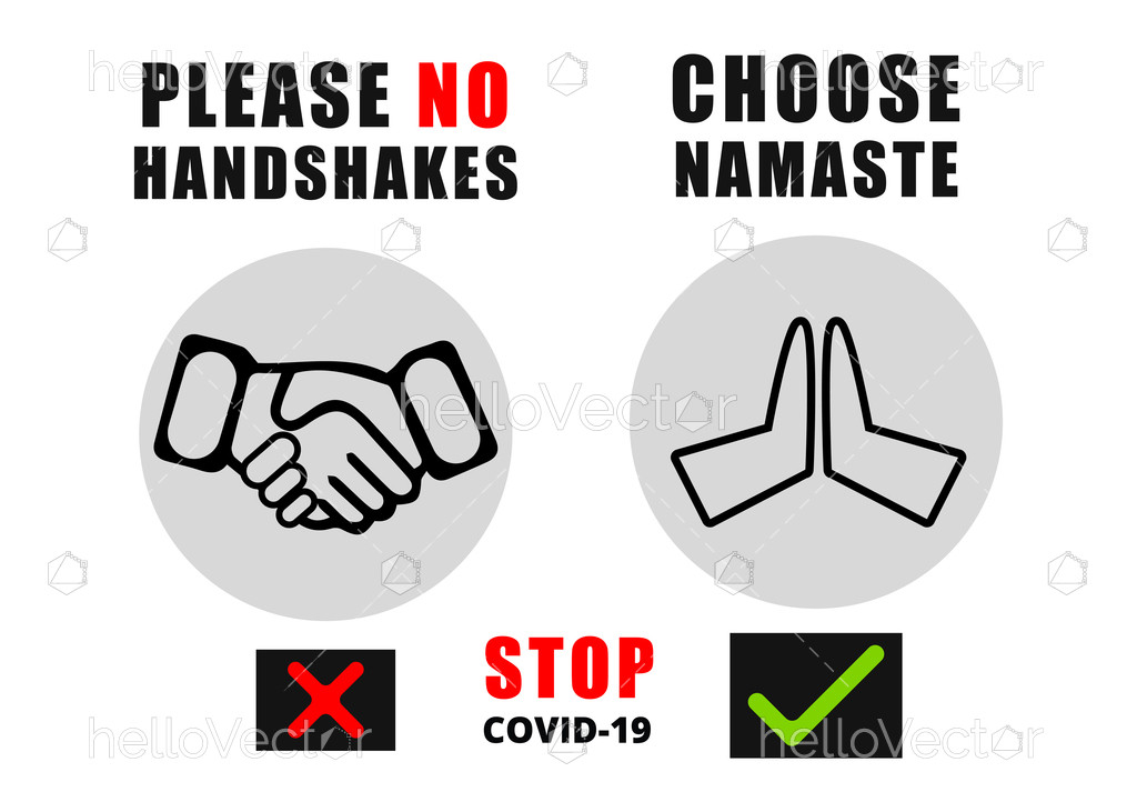 No hand shake signage - Vector Illustration - Download Graphics & Vectors