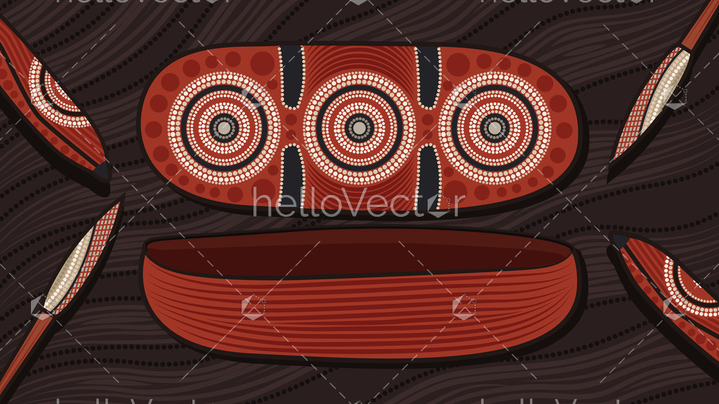 Coolamon aboriginal dot art vector - Download Graphics & Vectors