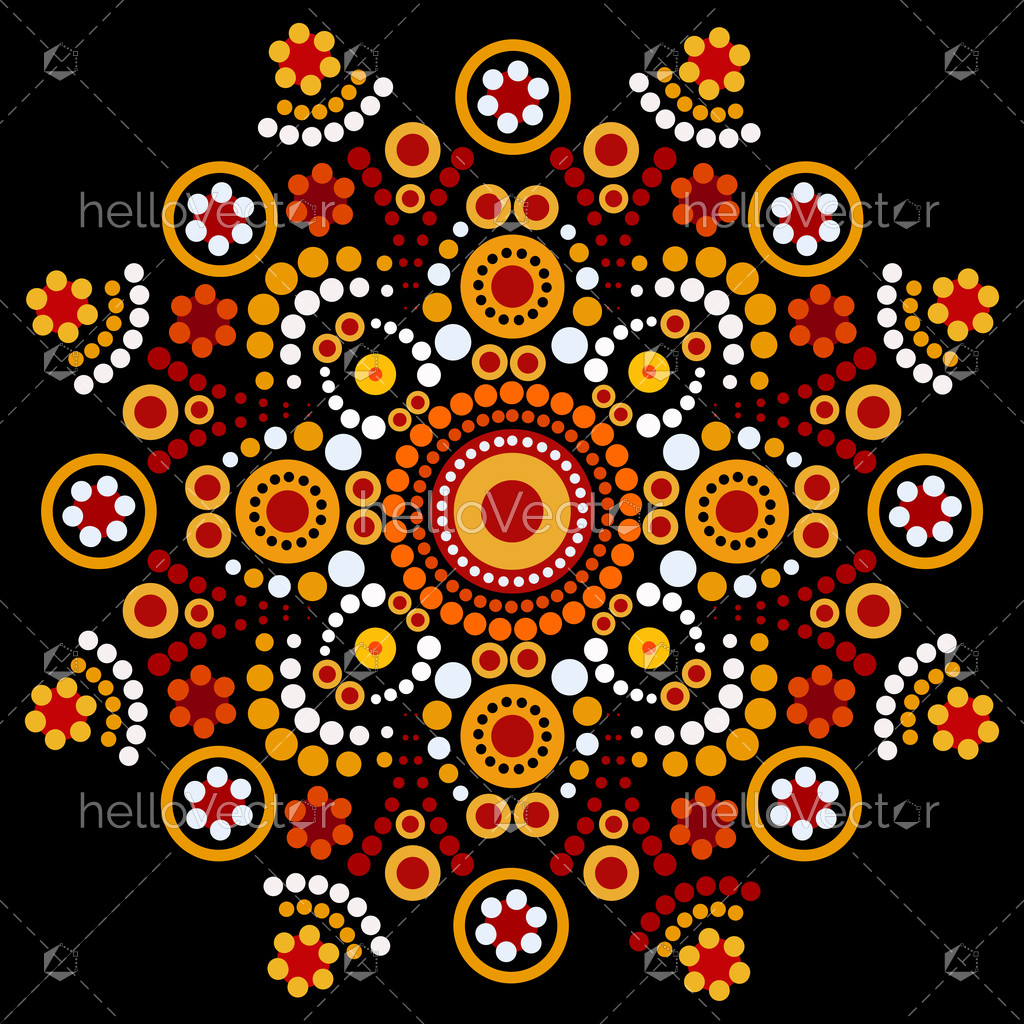 Aboriginal mandala dot painting - Vector illustration - Download ...