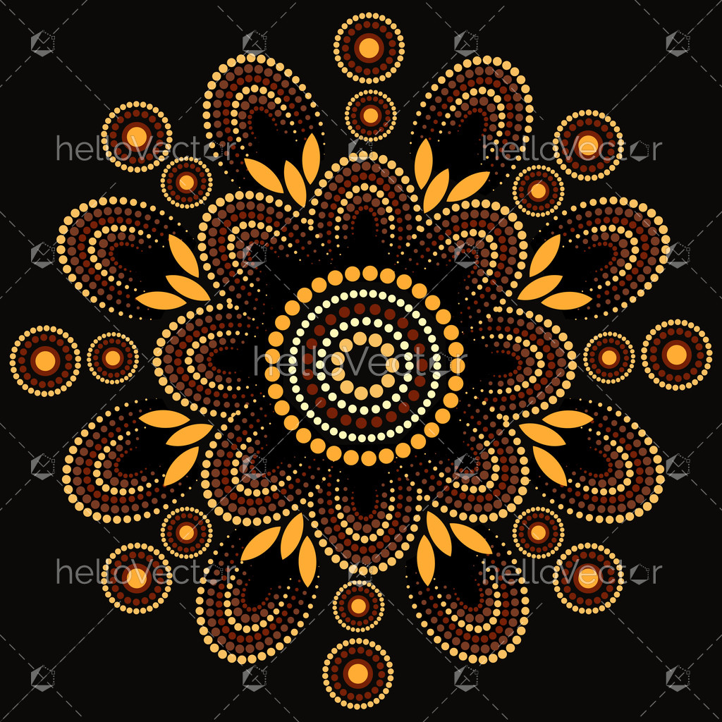Aboriginal mandala dot painting - Vector illustration - Download ...