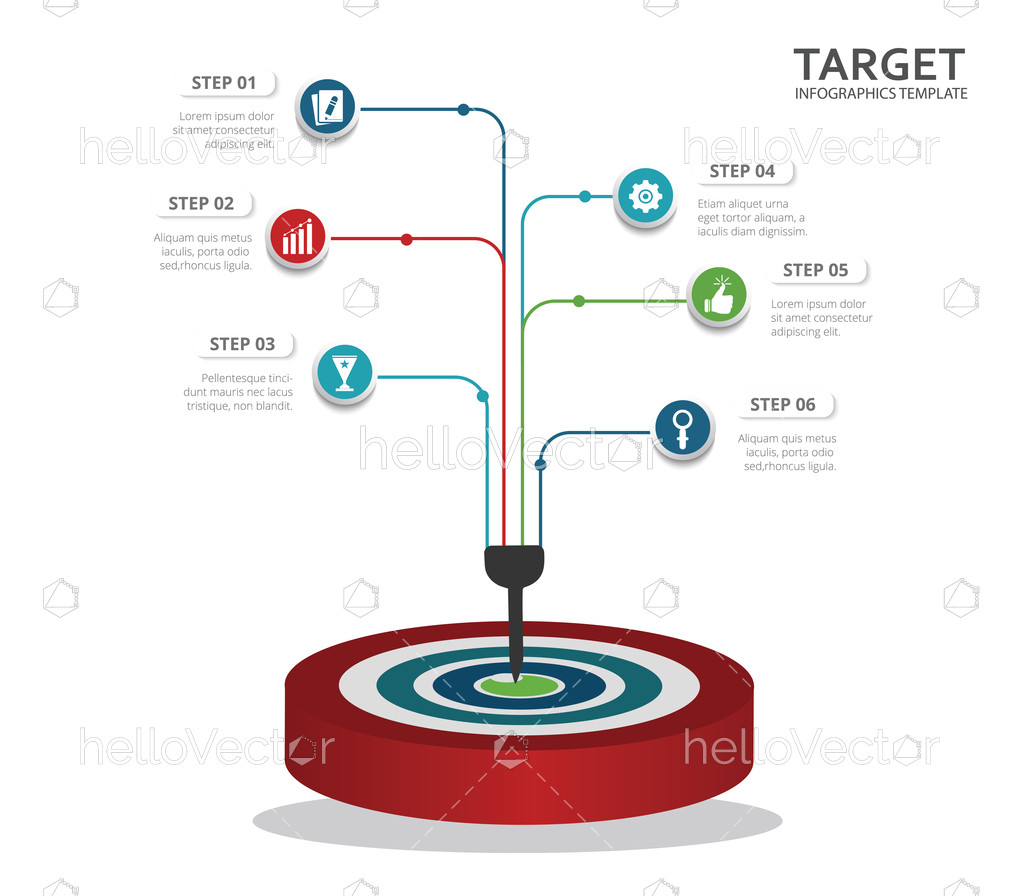 Target infographic design - Vector Illustration - Download Graphics ...