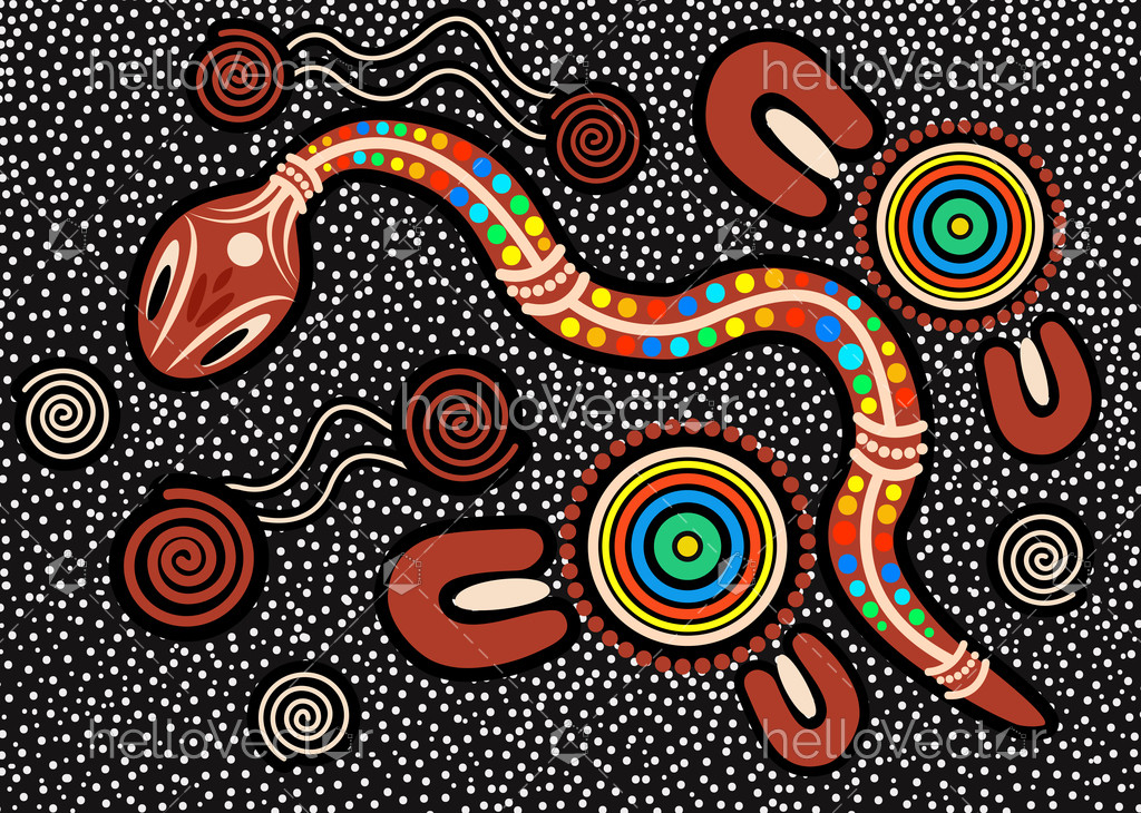 Aboriginal rainbow serpent background - Download Graphics & Vectors