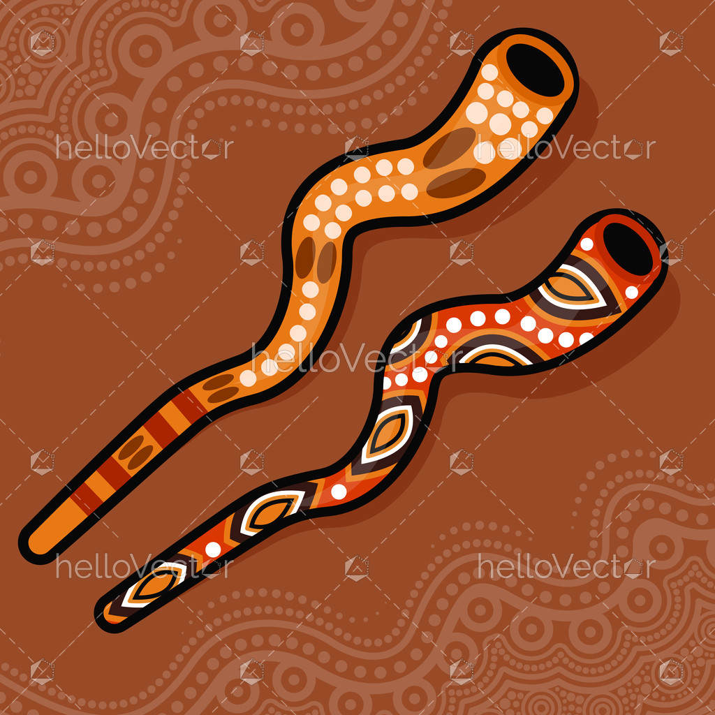 Aboriginal Didgeridoo Art Background - Download Graphics & Vectors