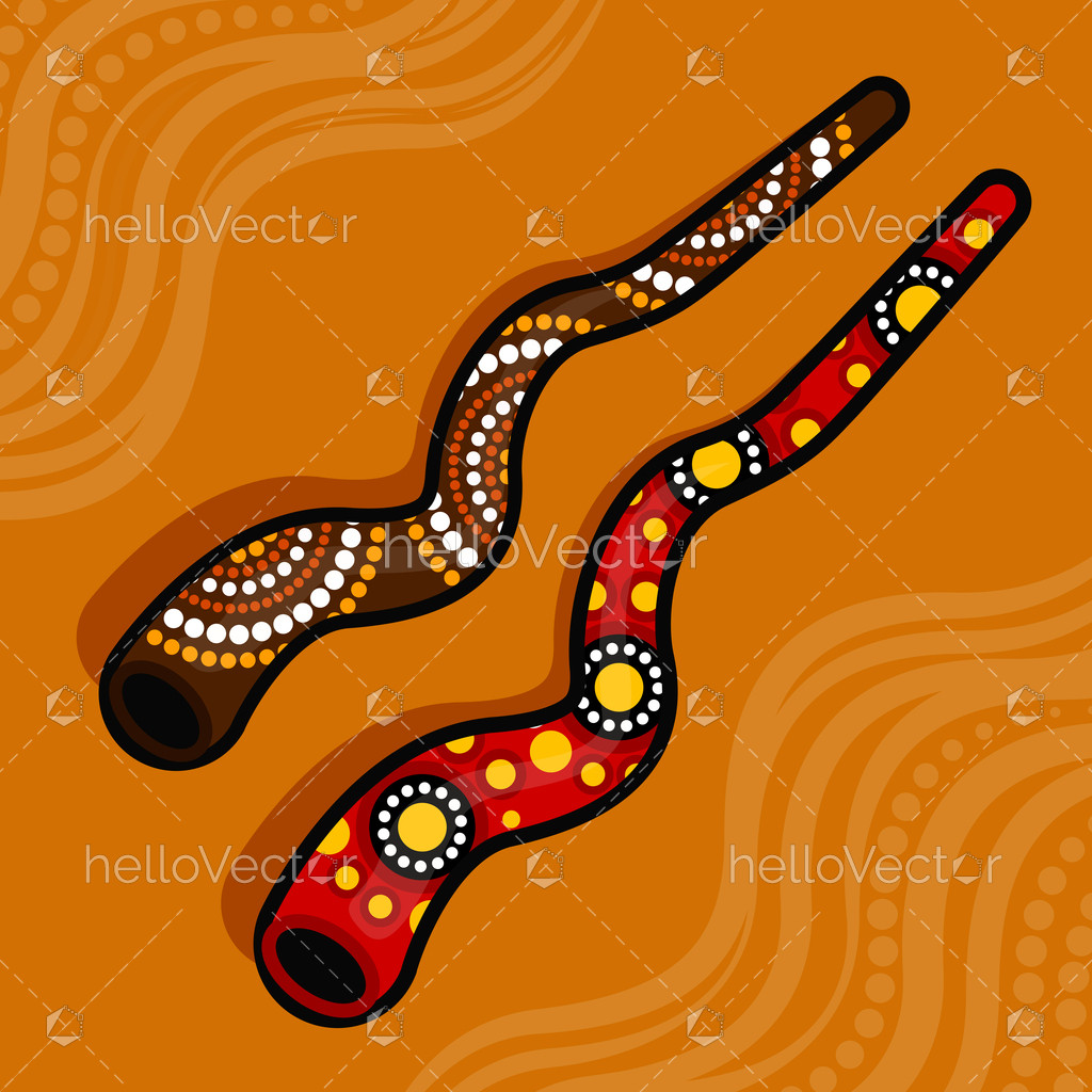 Aboriginal Didgeridoo Art Background - Download Graphics & Vectors