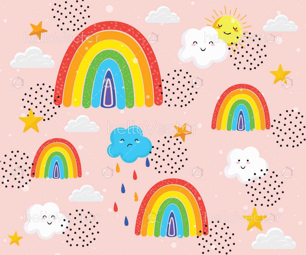 Trendy childish design rainbow background - Download Graphics & Vectors