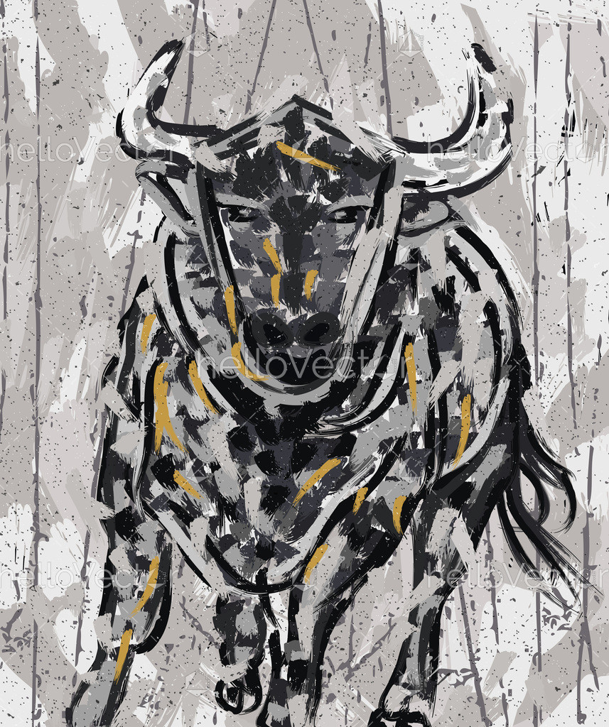 Bull Painting Abstract - Download Graphics & Vectors
