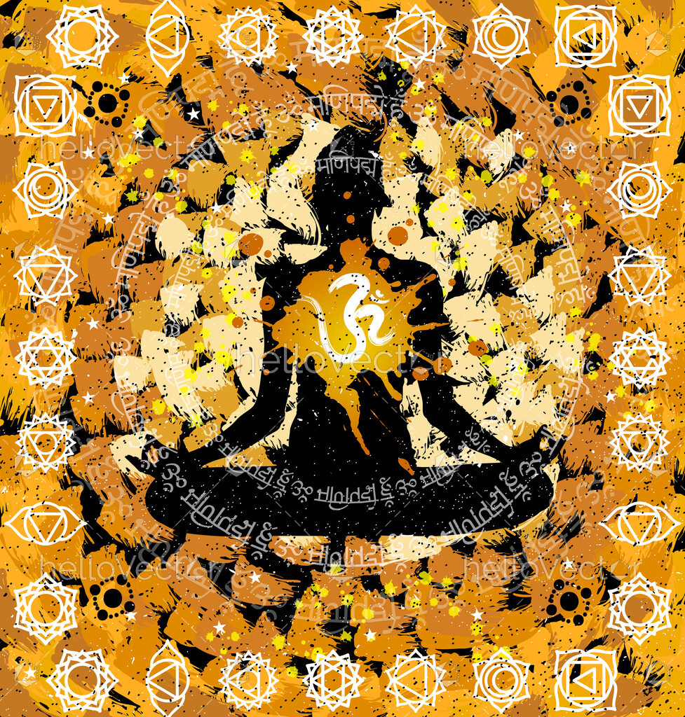 Yoga, Meditation Abstract Painting - Download Graphics & Vectors