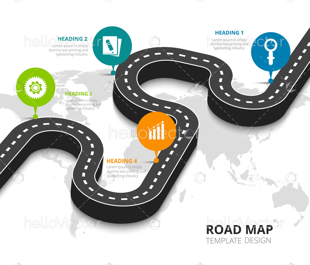 Road Trip And Journey Route Infographic - Download Graphics & Vectors