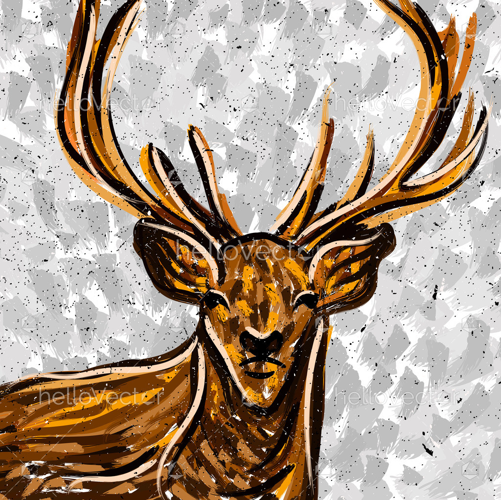Deer Abstract Painting - Download Graphics & Vectors