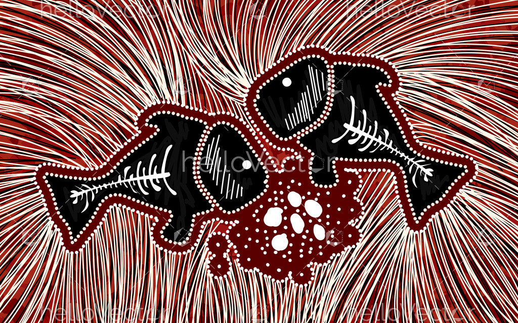 Aboriginal fish painting vector - Download Graphics & Vectors
