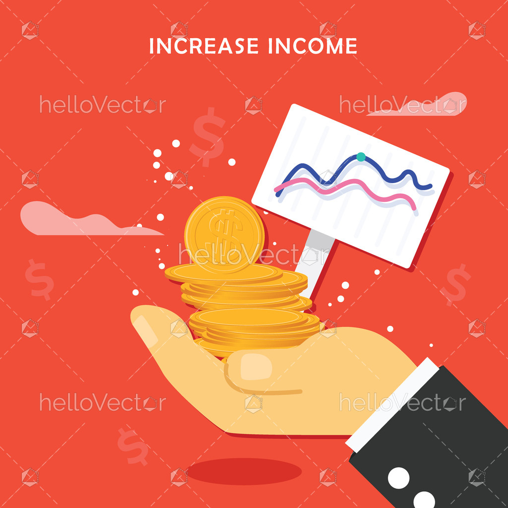 Increase income vector graphic - Download Graphics & Vectors