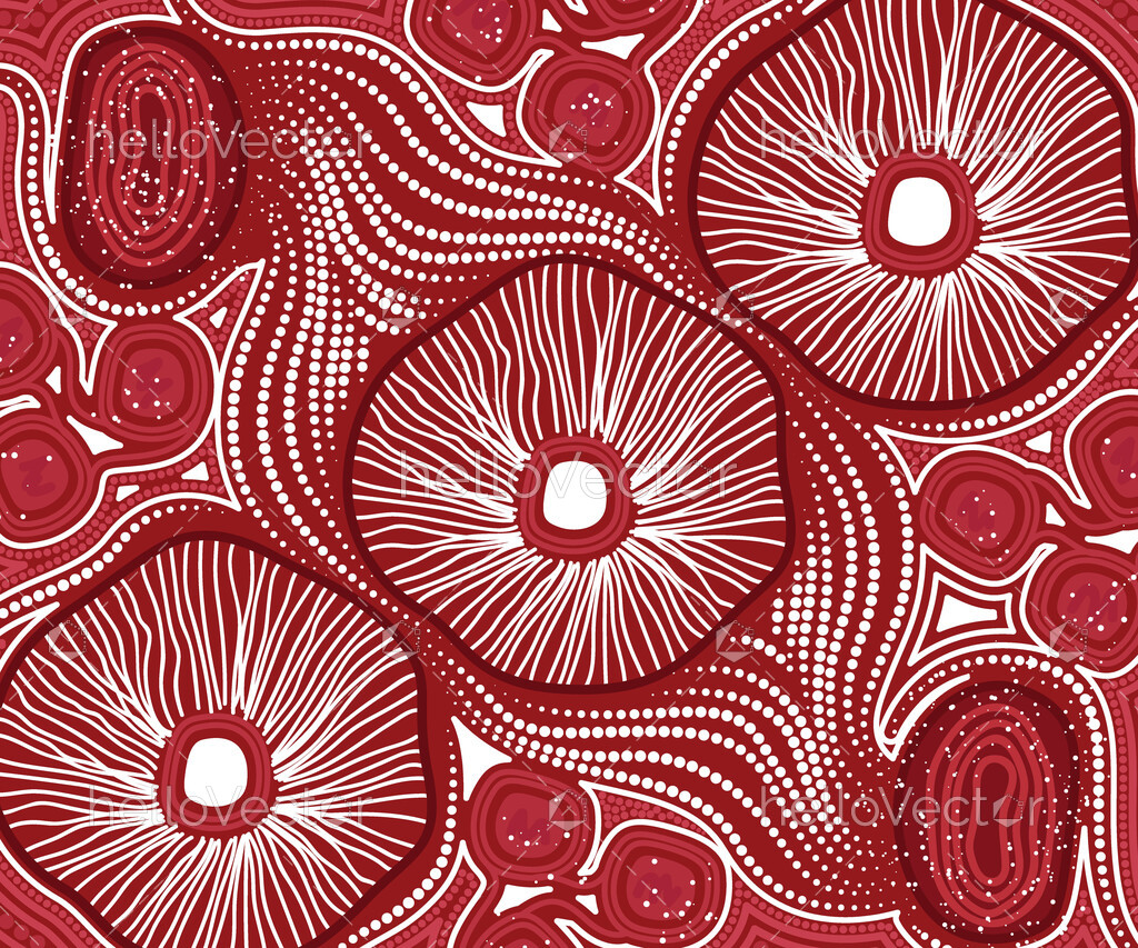 Aboriginal art red background - Download Graphics & Vectors