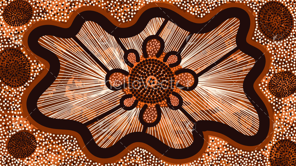 Brown indigenous art background - Download Graphics & Vectors