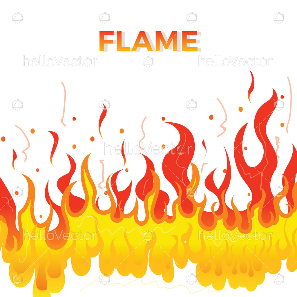 Burning fire flame flat illustration - Download Graphics & Vectors