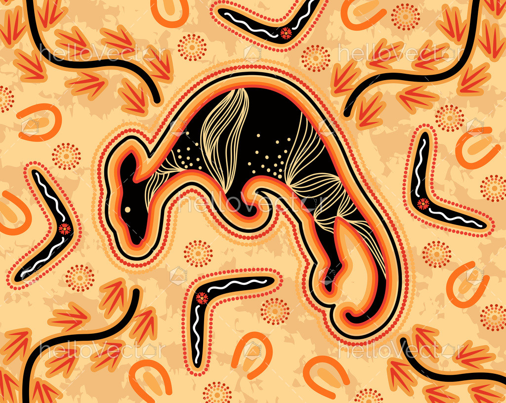 Aboriginal kangaroo art - Vector - Download Graphics & Vectors