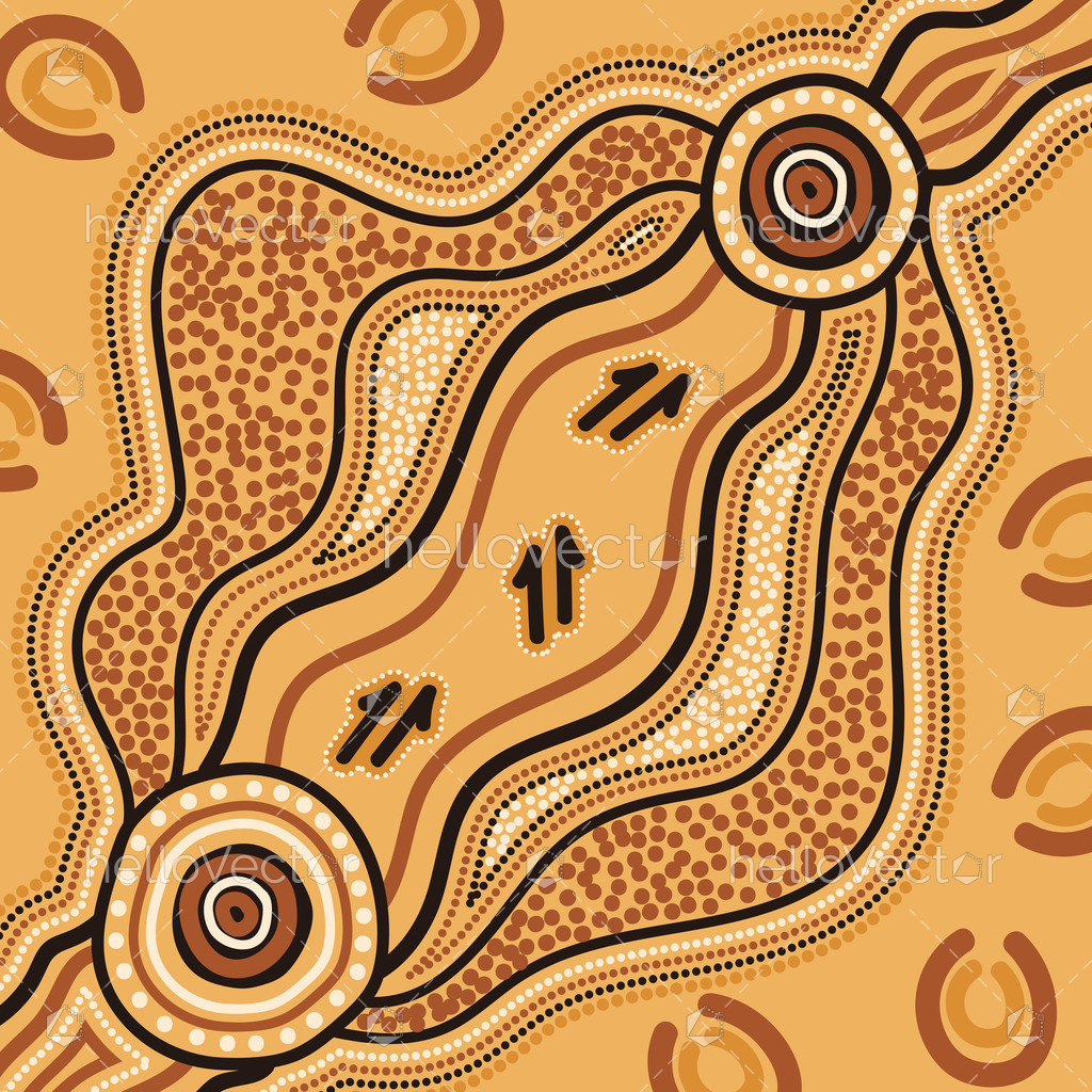 Kangaroo track aboriginal background - Download Graphics & Vectors