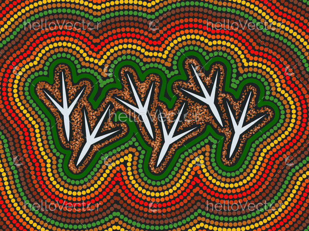 Aboriginal art background - Emu Footprint - Download Graphics & Vectors