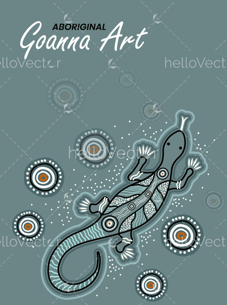 Aboriginal goanna banner design - Download Graphics & Vectors