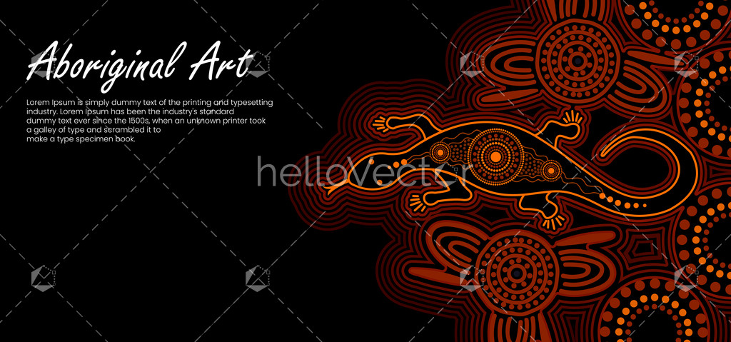 Poster design with goanna aboriginal artwork - Download Graphics & Vectors