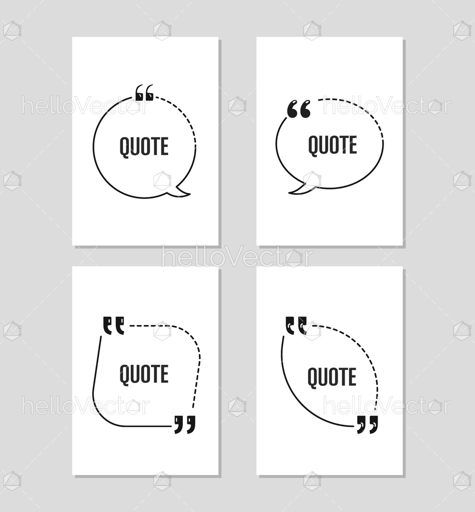Simple quotation template set - Download Graphics & Vectors