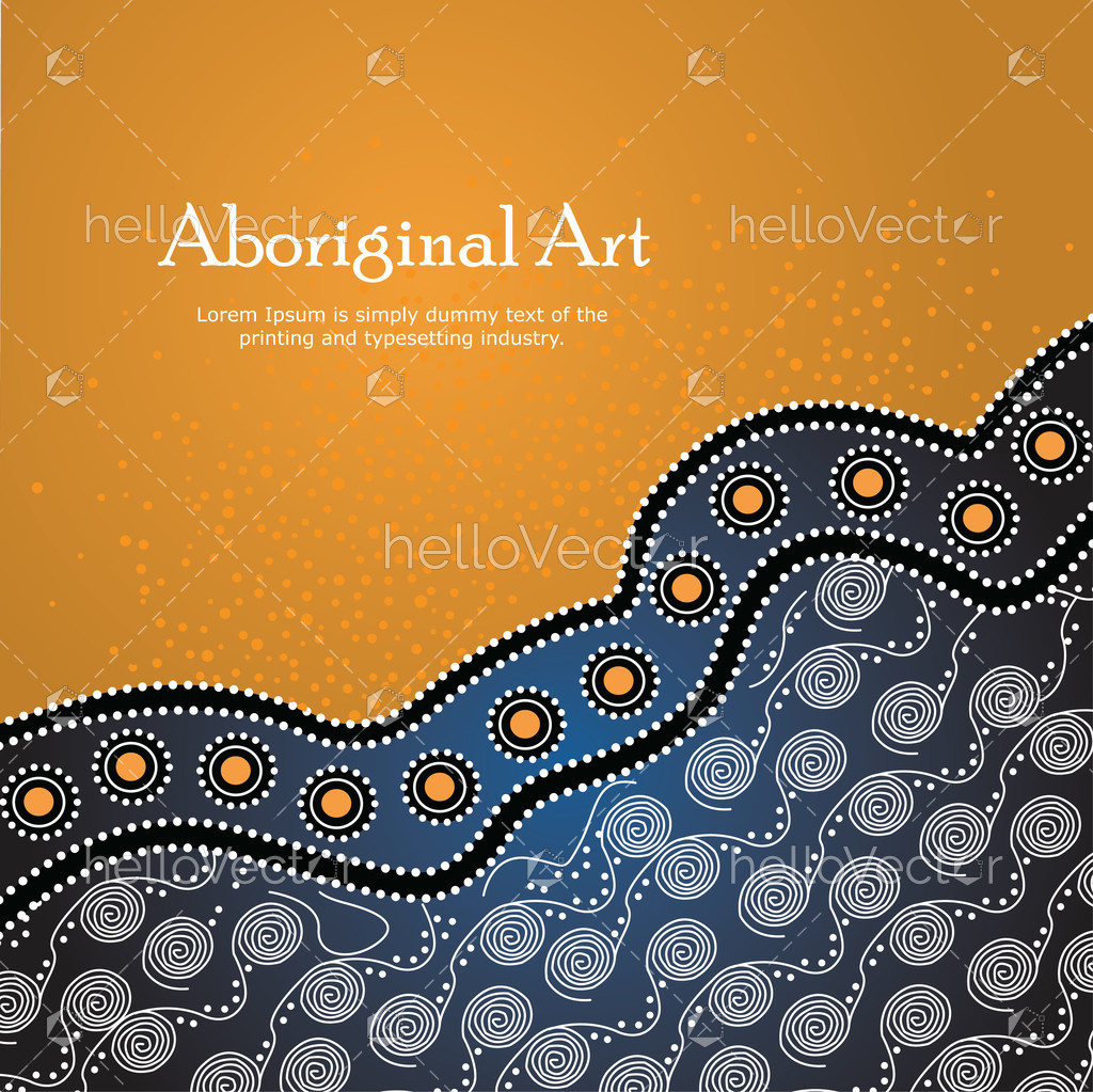 Aboriginal art vector Banner with text - Download Graphics & Vectors